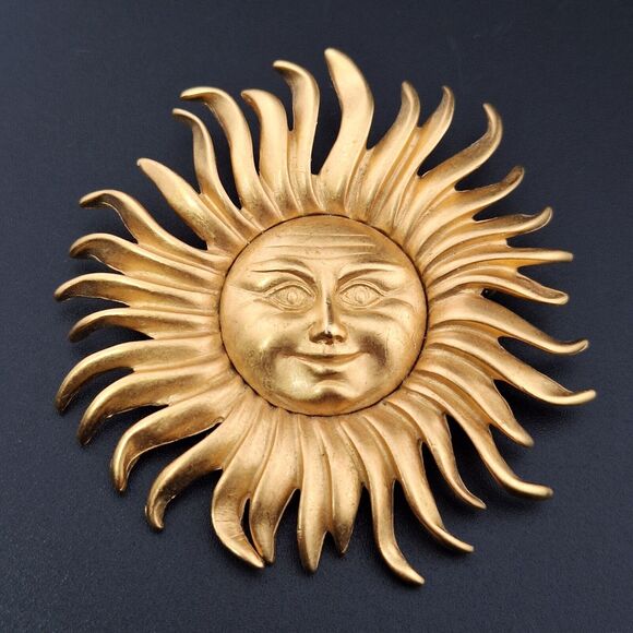 Monet | Jewelry | Vintage Monet Celestial Sun In Splendour Brooch ...